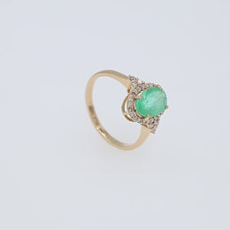 Colombian Emerald Ring: 1.8 ct tw Emeralds, 0.65 ct tw Diamonds, 14K Y ...
