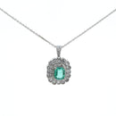 Colombian Emerald Pendant: 1.05 ct tw Emeralds, 0.90 ct tw Diamonds, 1 ...