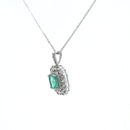 Colombian Emerald Pendant: 1.05 ct tw Emeralds, 0.90 ct tw Diamonds, 1 ...