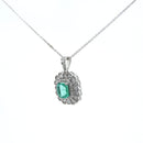 Colombian Emerald Pendant: 1.05 ct tw Emeralds, 0.90 ct tw Diamonds, 1 ...